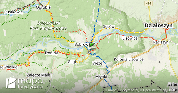 Bugaj, rozejście szlaków - mapa szlaków turystycznych | mapa-turystyczna.pl