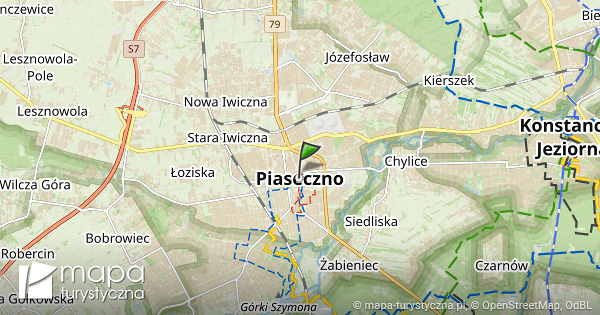 Piaseczno, Plac Józefa Piłsudskiego - mapa szlaków turystycznych | mapa ...