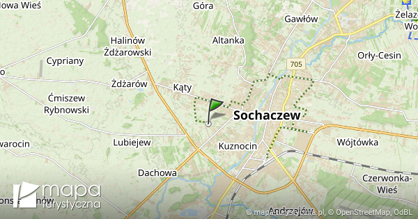 Sochaczew, skansen forteczny - mapa szlaków turystycznych | mapa ...