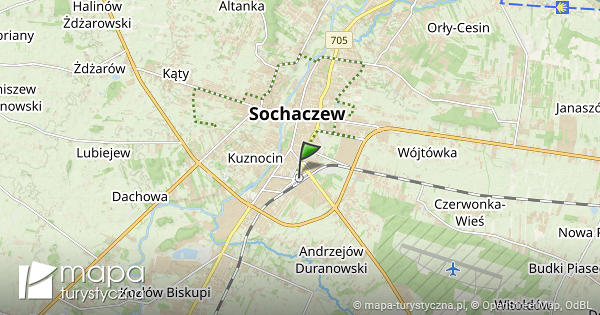 Sochaczew, stacja kolejowa - mapa szlaków turystycznych | mapa ...