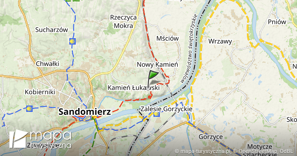 Kamień Łukawski, pętla autobusowa - mapa szlaków turystycznych | mapa ...