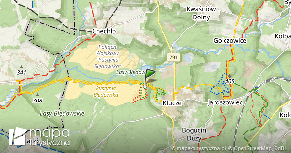 Pustynia Błędowska, punkt widokowy wschodni - mapa szlaków ...