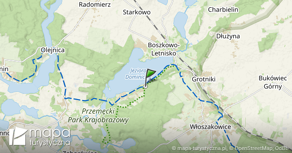 Dominice - mapa szlaków turystycznych | mapa-turystyczna.pl