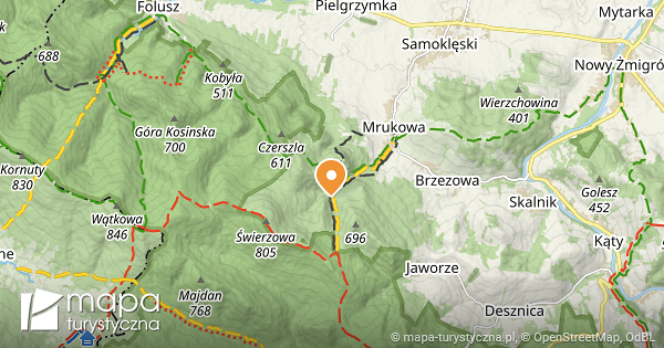 Rozejście szlaków - mapa szlaków turystycznych | mapa-turystyczna.pl