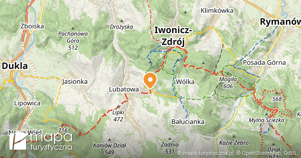 Lubatowa, Za Górą - mapa szlaków turystycznych | mapa-turystyczna.pl