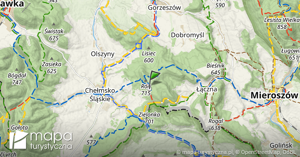 Róg, początek szlaku czerwonego - mapa szlaków turystycznych | mapa ...