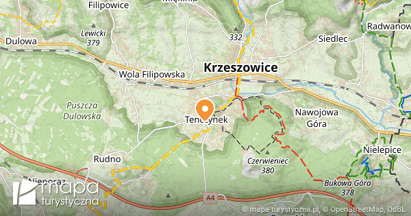 Tenczynek - mapa szlaków turystycznych | mapa-turystyczna.pl