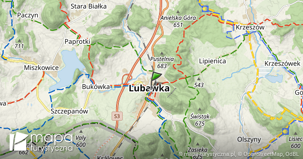 Lubawka - mapa szlaków turystycznych | mapa-turystyczna.pl