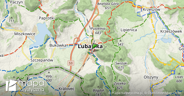 Lubawka, Straż Graniczna - mapa szlaków turystycznych | mapa-turystyczna.pl