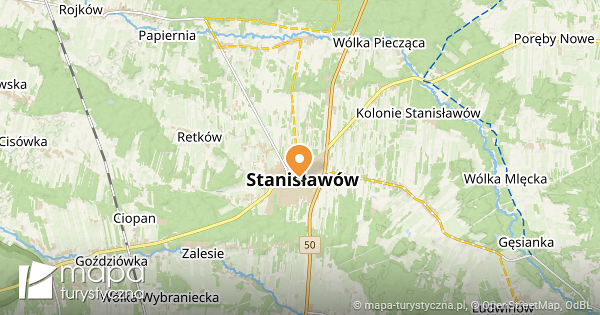 Stanisławów - mapa szlaków turystycznych | mapa-turystyczna.pl