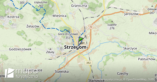 Strzegom - mapa szlaków turystycznych | mapa-turystyczna.pl