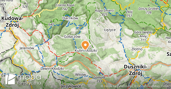 Kulin Kłodzki - mapa szlaków turystycznych | mapa-turystyczna.pl