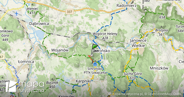 Sokolik - mapa szlaków turystycznych | mapa-turystyczna.pl