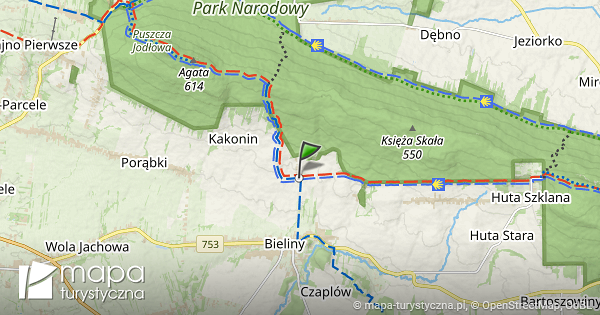 Podlesie - mapa szlaków turystycznych | mapa-turystyczna.pl