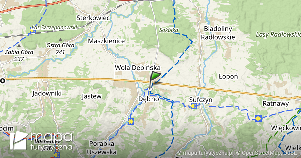 Dębno - mapa szlaków turystycznych | mapa-turystyczna.pl