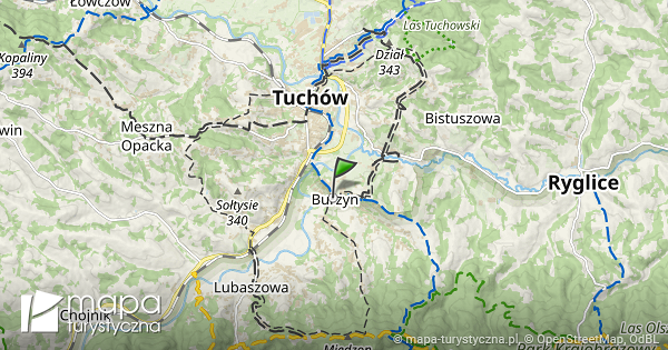 Burzyn - mapa szlaków turystycznych | mapa-turystyczna.pl