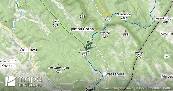 Jamna - mapa szlaków turystycznych | mapa-turystyczna.pl