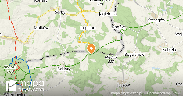 Mokrzyce - mapa szlaków turystycznych | mapa-turystyczna.pl