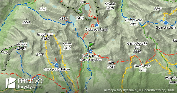 Popradské pleso, rázcestie - mapa szlaków turystycznych | mapa ...