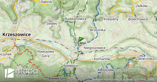 Rudawa - mapa szlaków turystycznych | mapa-turystyczna.pl