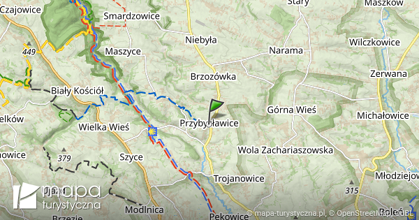Przybysławice - mapa szlaków turystycznych | mapa-turystyczna.pl
