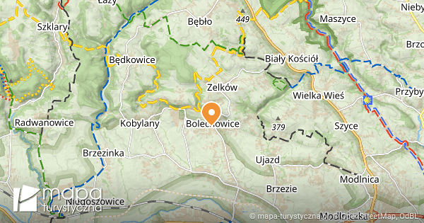 Bolechowice - mapa szlaków turystycznych | mapa-turystyczna.pl