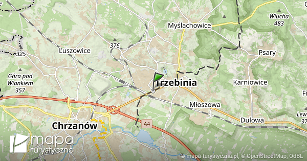 Trzebinia - mapa szlaków turystycznych | mapa-turystyczna.pl