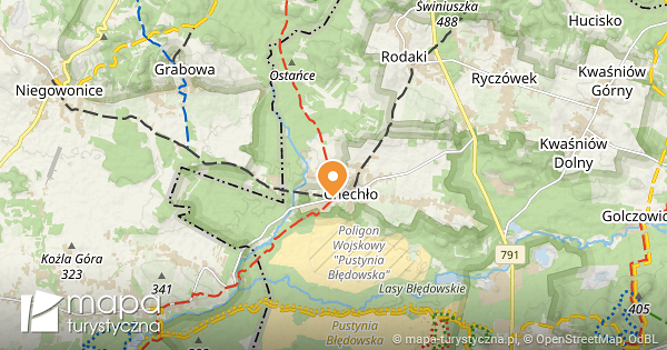 Chechło, ul. Leśna - mapa szlaków turystycznych | mapa-turystyczna.pl