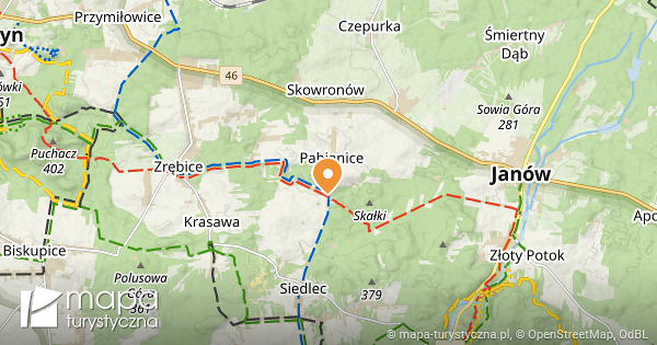 Pabianice - mapa szlaków turystycznych | mapa-turystyczna.pl