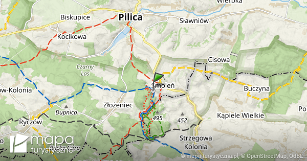Podlesie - mapa szlaków turystycznych | mapa-turystyczna.pl