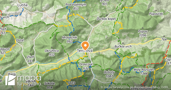 Terchová - mapa szlaków turystycznych | mapa-turystyczna.pl