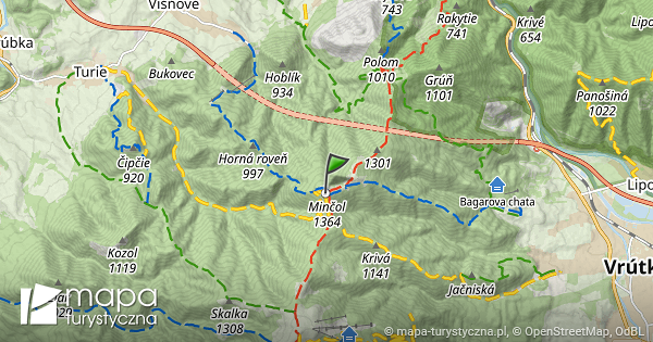 Minčol - mapa szlaków turystycznych | mapa-turystyczna.pl