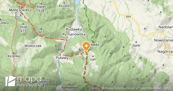 Puławy Górne - mapa szlaków turystycznych | mapa-turystyczna.pl