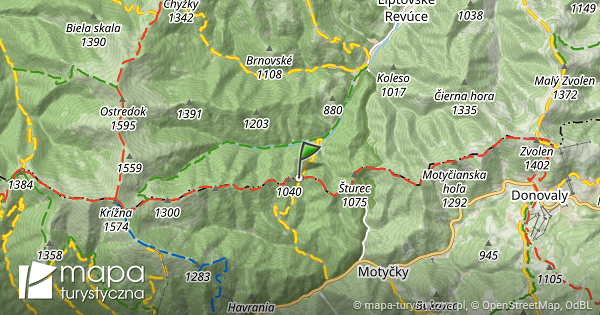 Východné Prašnické sedlo - mapa szlaków turystycznych | mapa-turystyczna.pl