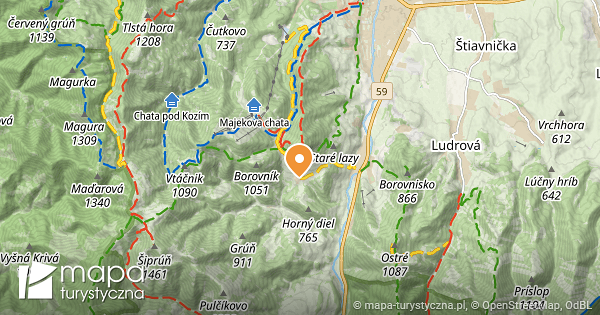 Vlkolínec - mapa szlaków turystycznych | mapa-turystyczna.pl