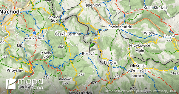 Borová - mapa szlaków turystycznych | mapa-turystyczna.pl