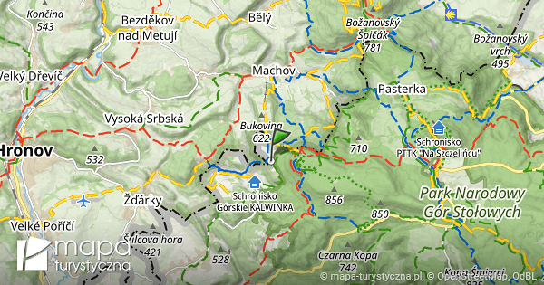 Bukowina Kłodzka - mapa szlaków turystycznych | mapa-turystyczna.pl