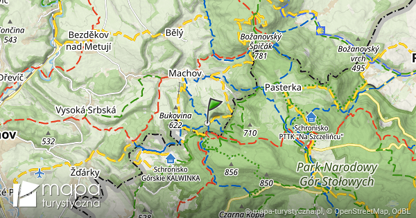 Bor, odbočka k vyhlídce - mapa szlaków turystycznych | mapa-turystyczna.pl