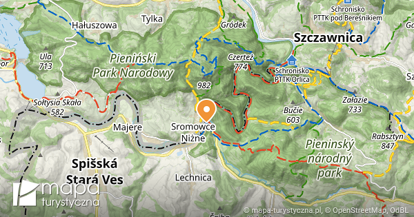 Czerwony Klasztor - mapa szlaków turystycznych | mapa-turystyczna.pl