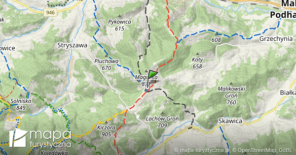 Zawoja, Przysłop - mapa szlaków turystycznych | mapa-turystyczna.pl