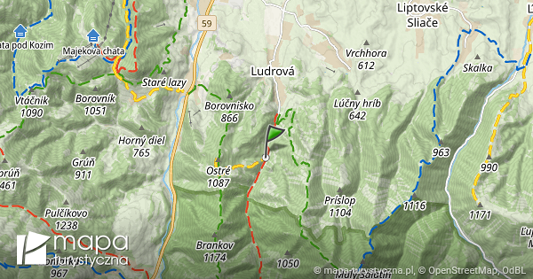 Ludrovská dolina, Pamätnik SNP - mapa szlaków turystycznych | mapa ...