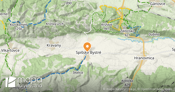 Spišské Bystré - mapa szlaków turystycznych | mapa-turystyczna.pl