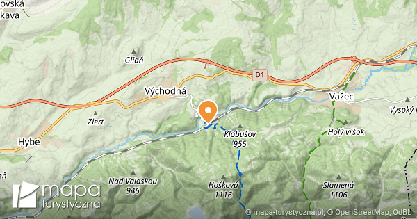Východná, vlak - mapa szlaków turystycznych | mapa-turystyczna.pl