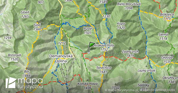Krčahovo, partizánske bunkre - mapa szlaków turystycznych | mapa ...