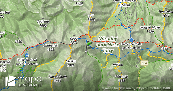 Vajskovský vodopád - mapa szlaków turystycznych | mapa-turystyczna.pl