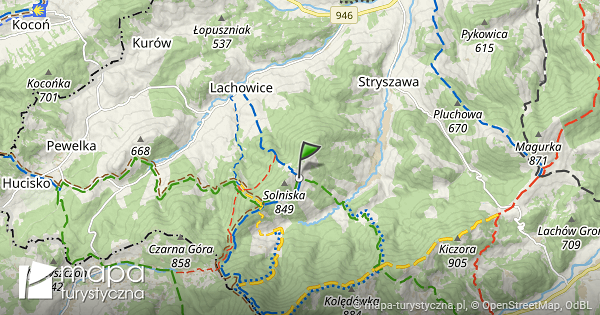 Stryszawa, Wsiórz - mapa szlaków turystycznych | mapa-turystyczna.pl