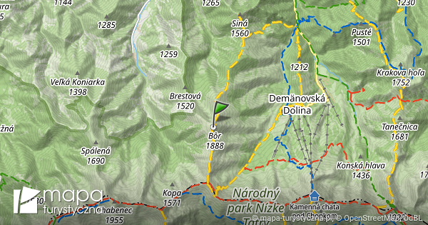 Bôr - mapa szlaków turystycznych | mapa-turystyczna.pl
