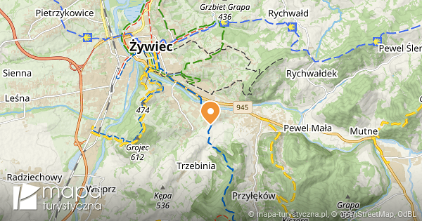 Trzebinia Średnia - mapa szlaków turystycznych | mapa-turystyczna.pl