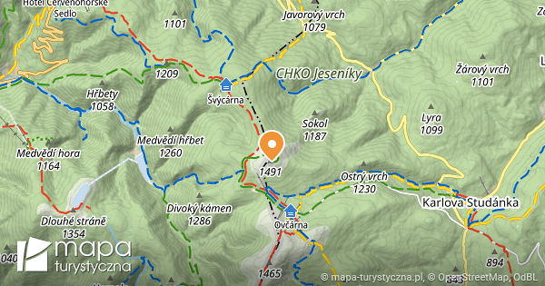 Praděd - mapa szlaków turystycznych | mapa-turystyczna.pl