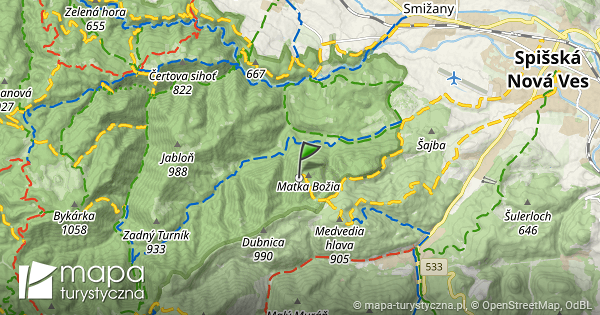Matka Božia - mapa szlaków turystycznych | mapa-turystyczna.pl
